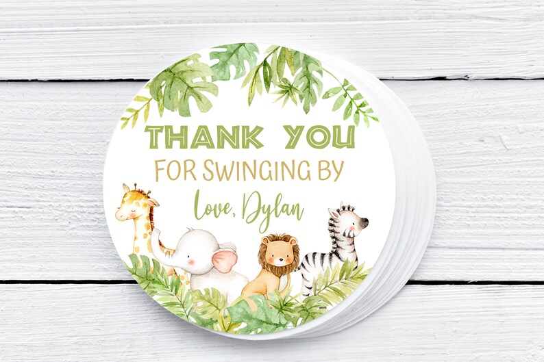 EDITABLE Safari Animals Favor Tag Printable Jungle Favor - Etsy