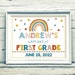 Editable Last Day of First Grade Sign Boho Rainbow Last Day of School ...