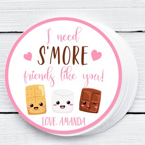 EDITABLE I Need S'more Friends Like You Valentine's Day Tags S'mores ...