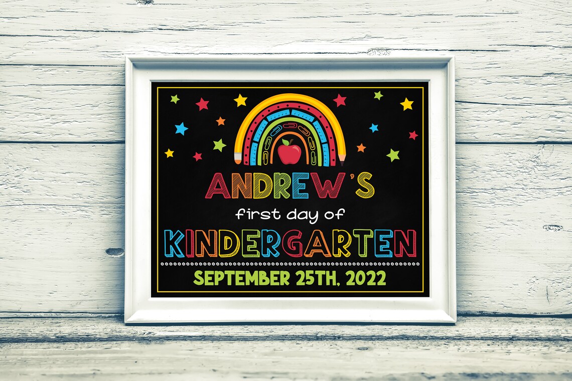 Editable First Day of Kindergarten Sign First Day of School Sign ...