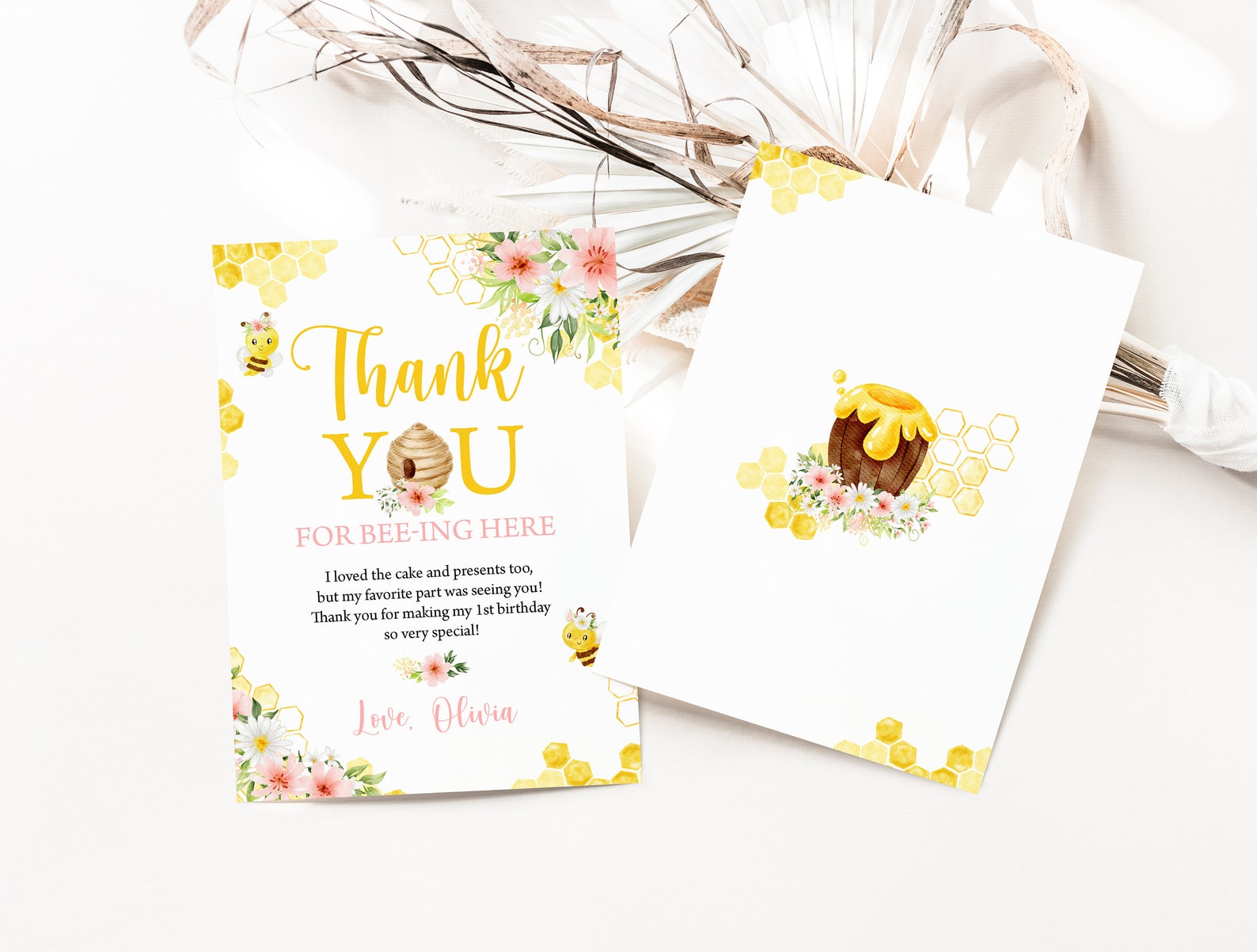 Editable Honey Bee Thank You Card Bumble Bee Thank You Card | Etsy