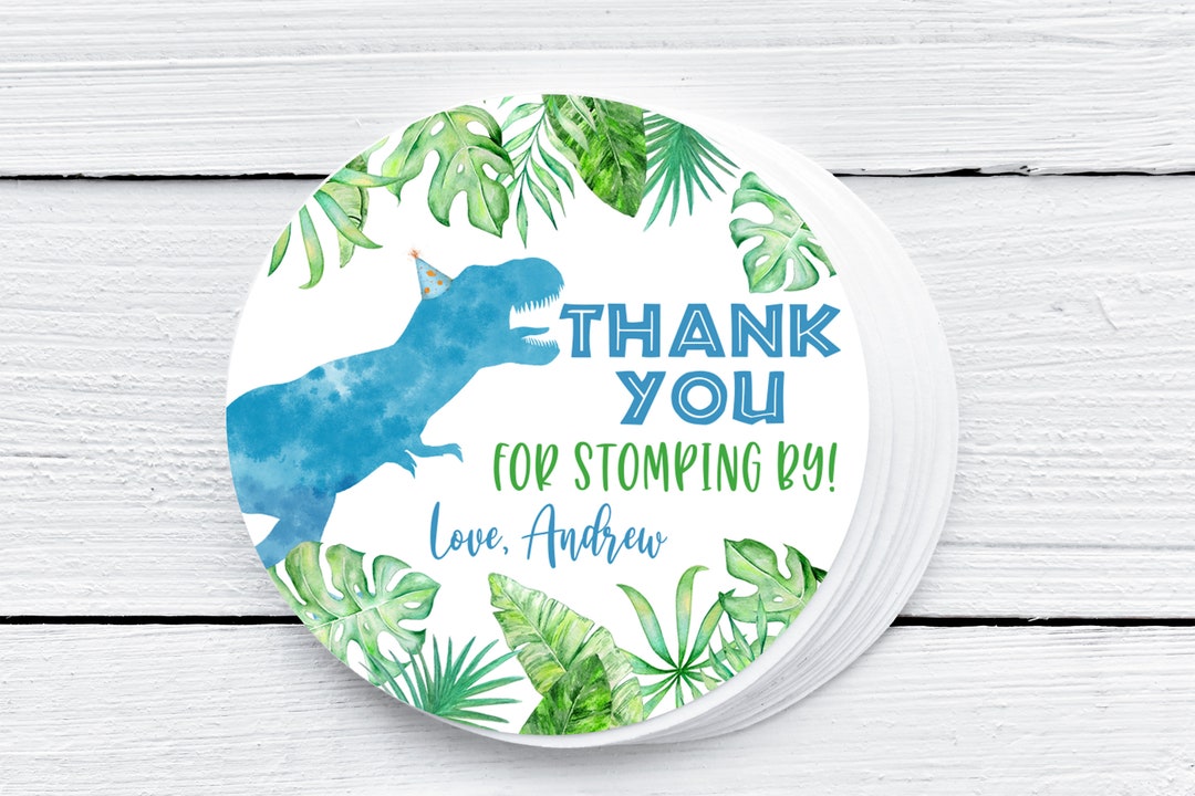 EDITABLE Dinosaur Favor Tag Printable Dinosaur T-rex Birthday Thank You ...