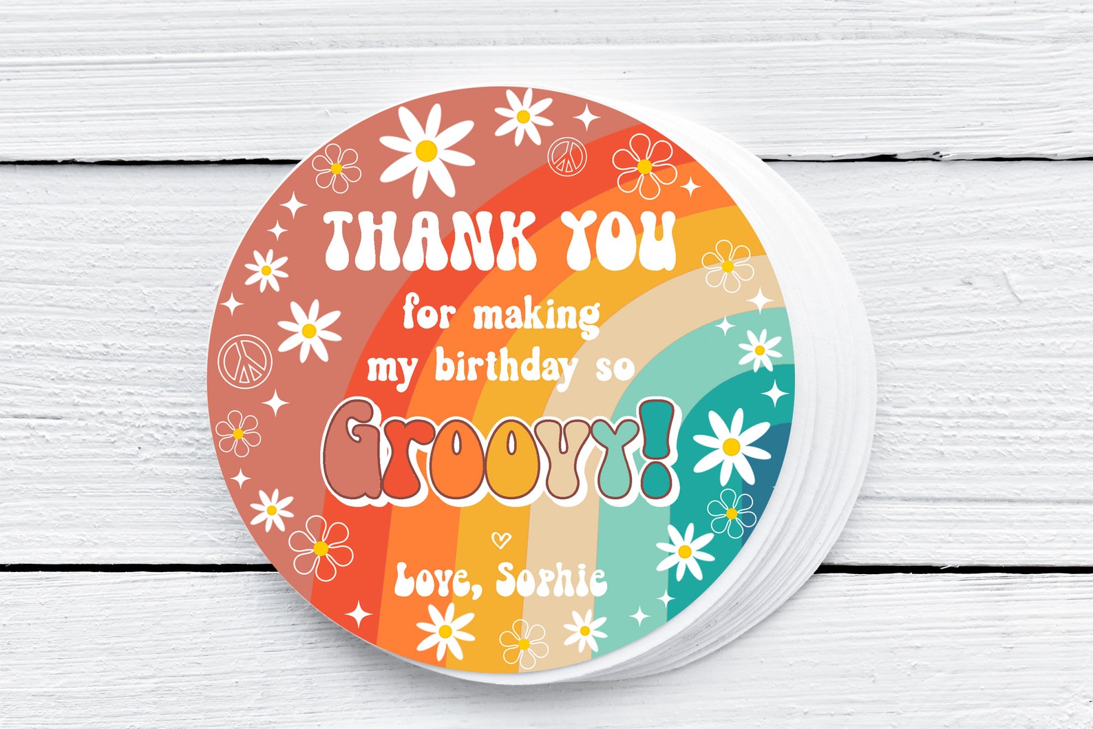 EDITABLE Groovy Birthday Favor Thank You Tag Groovy Birthday | Etsy
