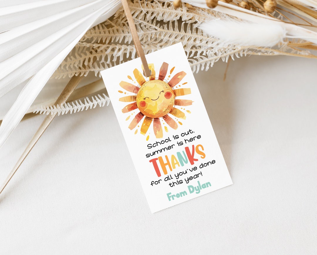 Editable Teacher Appreciation Gift Tag End of School Year Teacher Tag ...