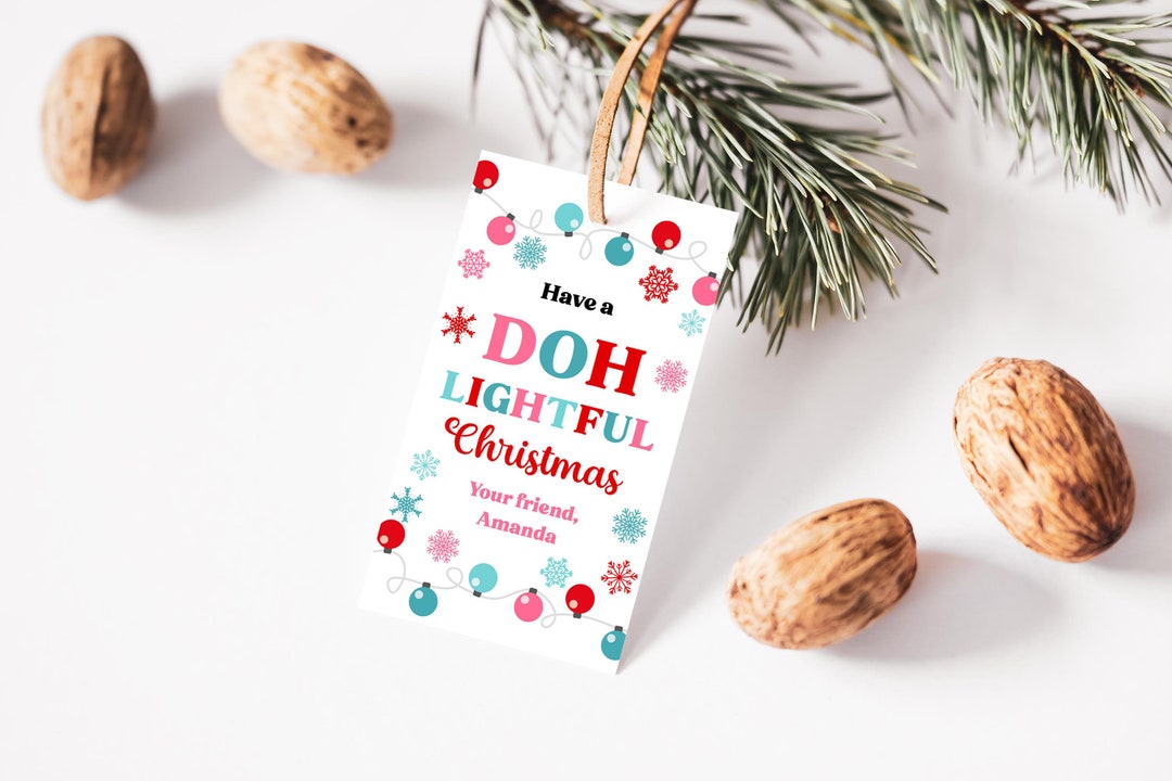 EDITABLE Christmas Play Dough Gift Tag Doh Christmas Gift Tag Holiday ...