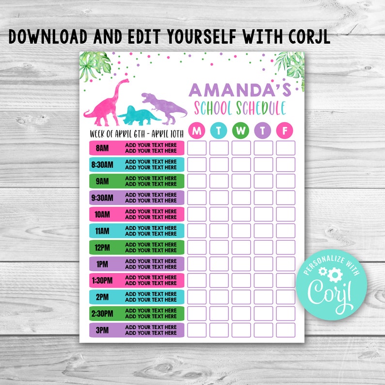 Dinosaur Homeschool Schedule, Dinosaur Daily Routine Kids Daily ...