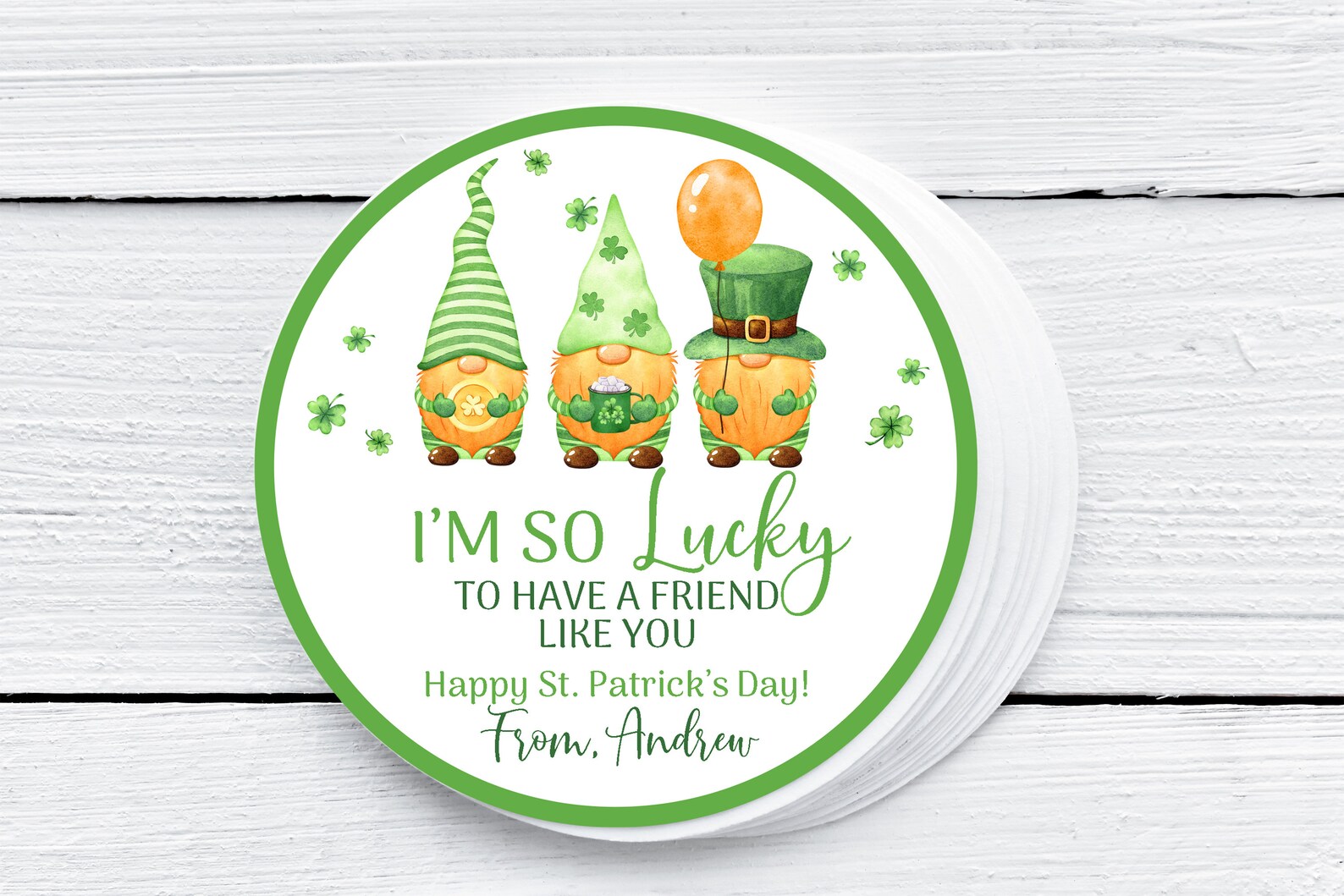 Editable St Patrick's Day Gift Tag St Patrick's Gnomes - Etsy
