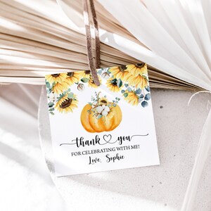 EDITABLE Pumpkin Thank You Tags Pumpkin Favor Tag Pumpkin Gift Tags ...