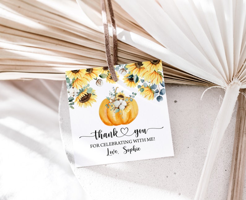 EDITABLE Pumpkin Thank You Tags Pumpkin Favor Tag Pumpkin Gift - Etsy