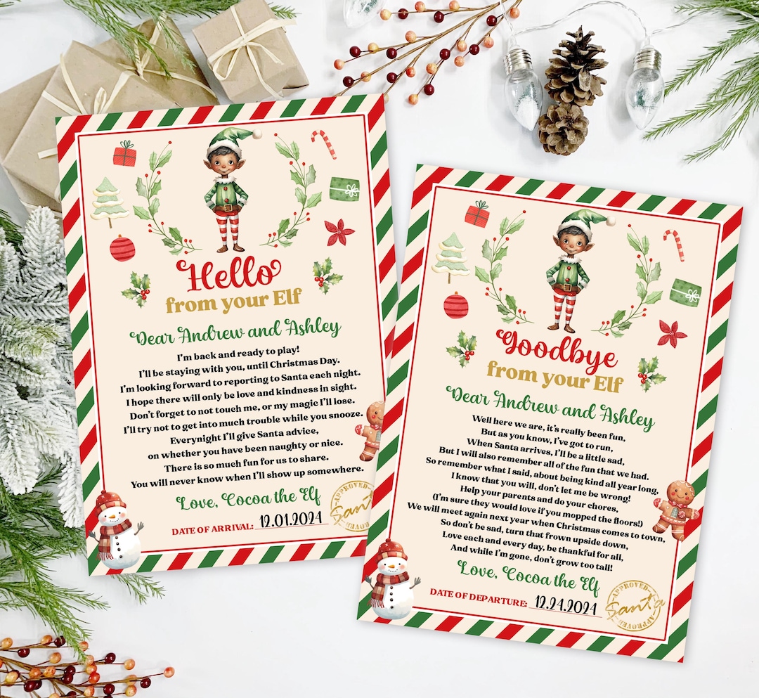 Editable Elf Letter Bundle Elf Letter Set Elf Arrival Letter Elf I'm ...