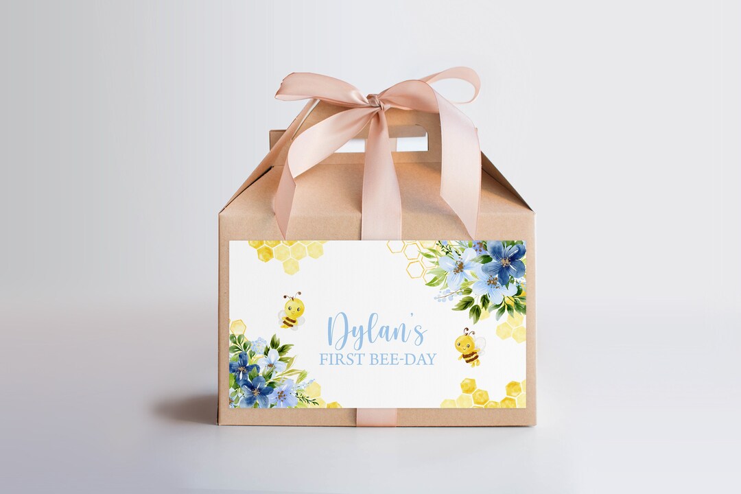 EDITABLE Bee Gable Box Favor Labels Bumble Bee Party Favor Honey Bee ...