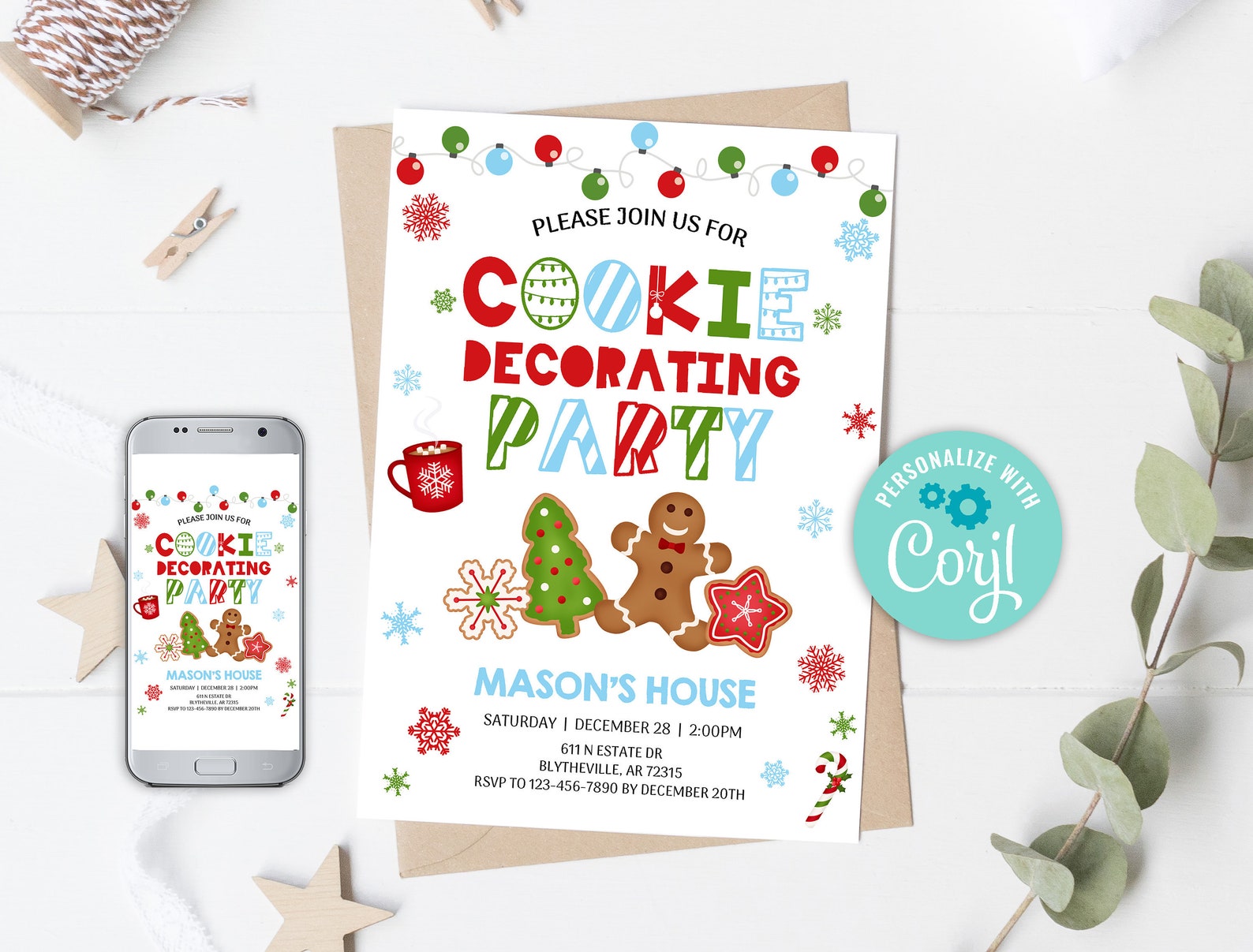 EDITABLE Cookie Decorating Party Invitation Cookie Party | Etsy