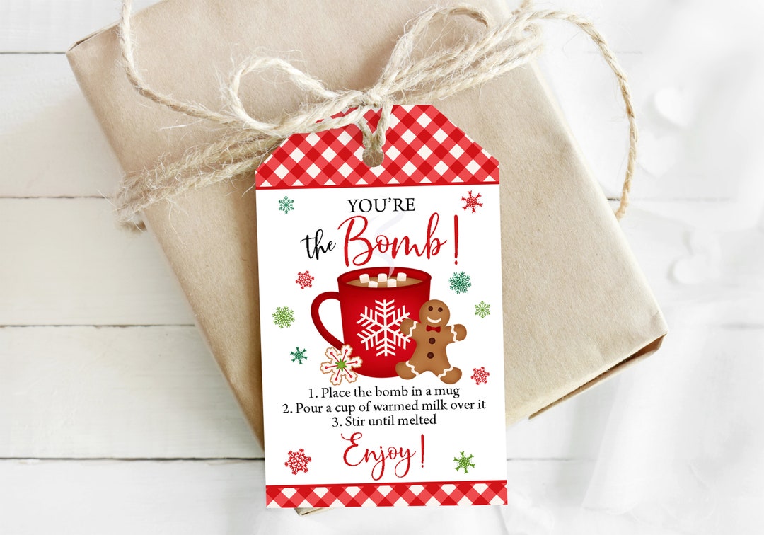 Hot Cocoa Bomb Tags, Hot Chocolate Bomb Instructions Favor Tag Hot ...