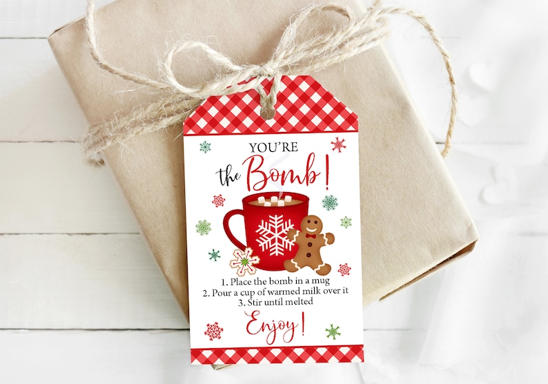 Hot Cocoa Bomb Tags Hot Chocolate Bomb Instructions Favor Tag - Etsy