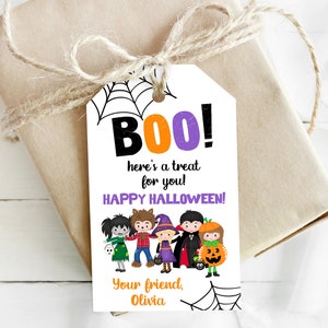 EDITABLE Halloween Favor Tags Boo Halloween Tags Halloween Trick or ...