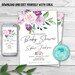 EDITABLE Purple Floral Baby Shower Set, Lilac Baby Shower Invitation ...