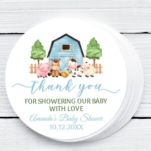 EDITABLE Farm Baby Shower Favor Tag Printable Farm Animals Baby Shower ...