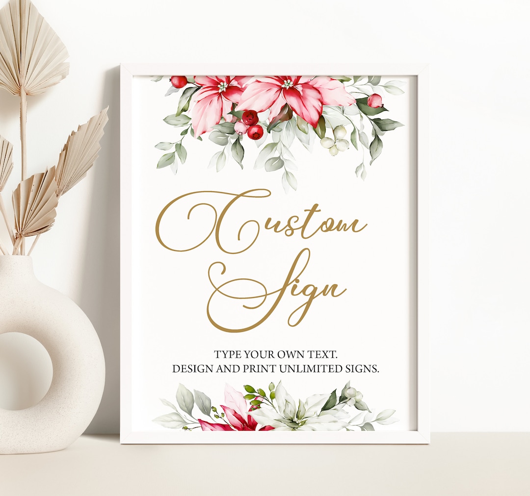 EDITABLE Christmas Custom Sign Winter Custom Sign Holiday Baby Shower ...