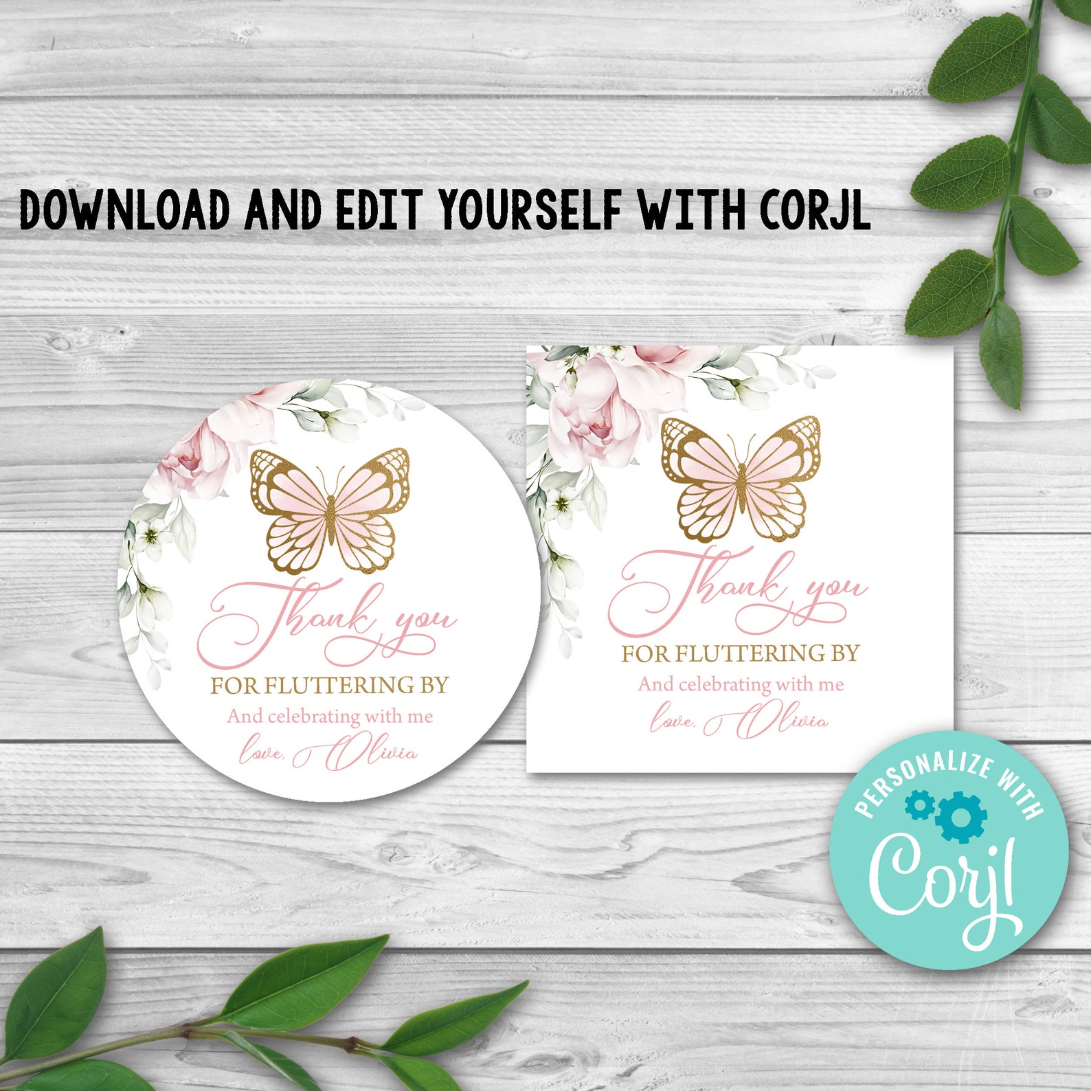 EDITABLE Butterfly Birthday Favor Tag Butterfly Party Favor - Etsy