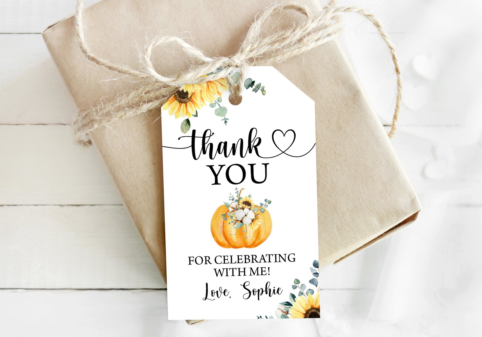 EDITABLE Pumpkin Thank You Tags Pumpkin Favor Tag Pumpkin | Etsy