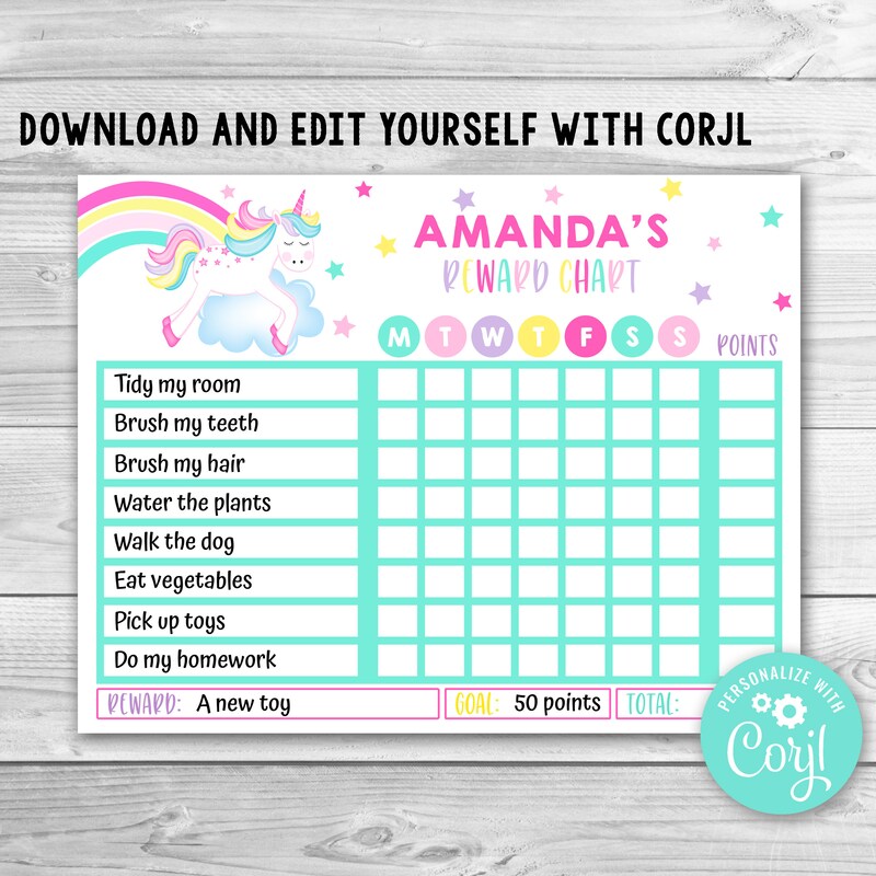 Kids Chore Chart - Etsy