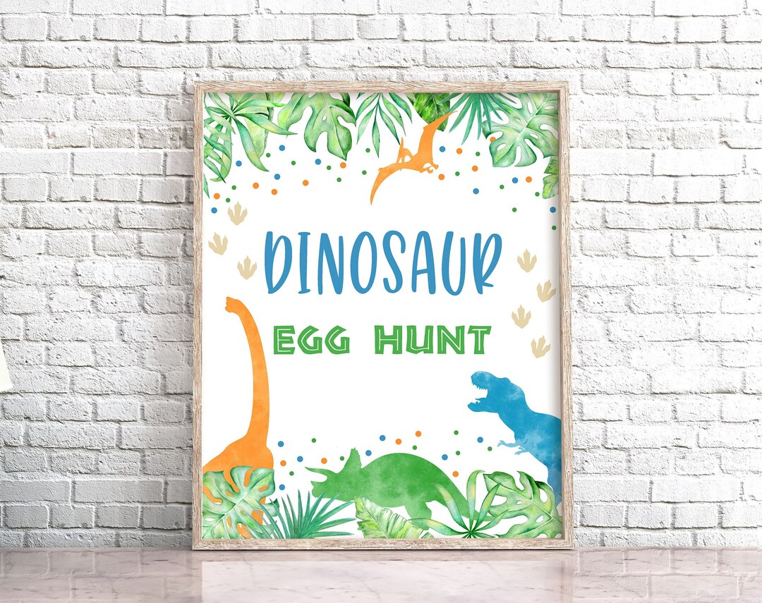 Dino Egg Hunt Sign Prehistoric Party Sign Dinosaur Egg Hunt Sign ...