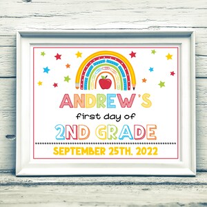 Editable First Day of Second Grade Sign First Day of School Sign ...