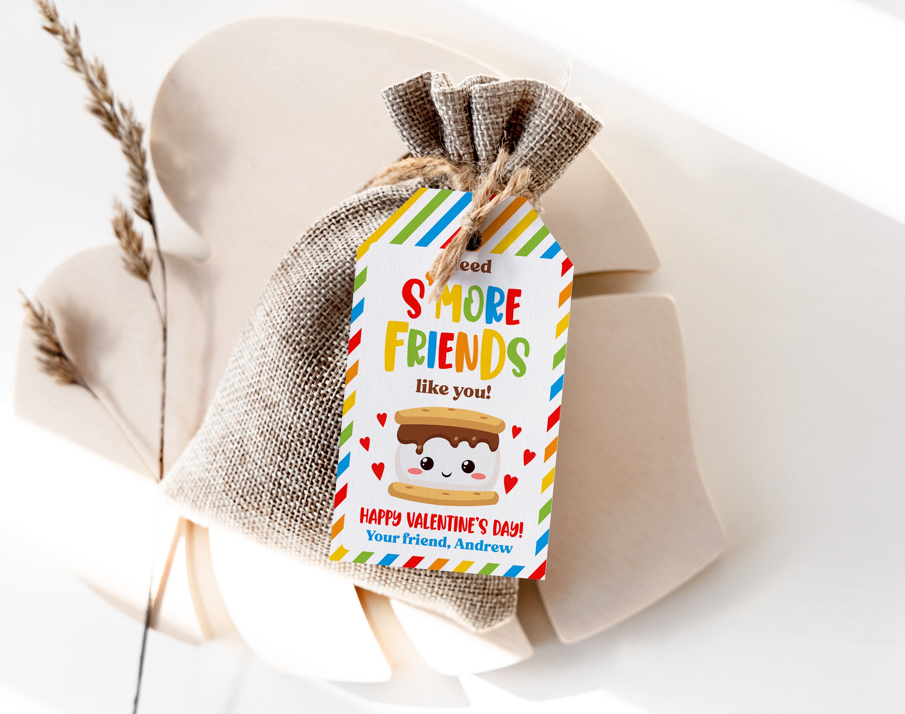 Editable Smore Valentine's Day Tag I Need S'more Friends Like You Gift ...