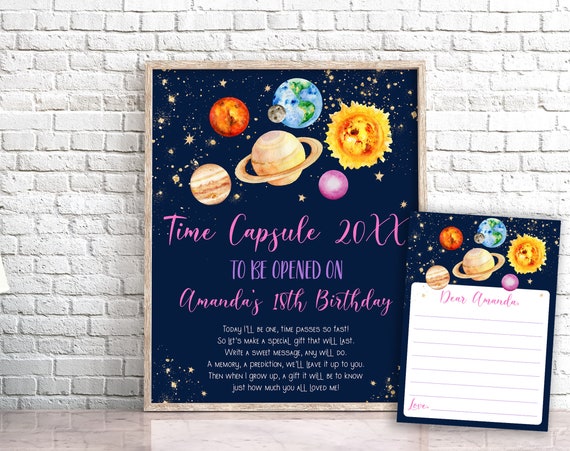 Editable Outer Space Birthday Time Capsule Galaxy Time Capsule | Etsy