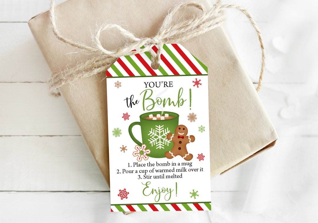 Hot Cocoa Bomb Tags, Hot Chocolate Bomb Instructions Favor Tag Hot ...