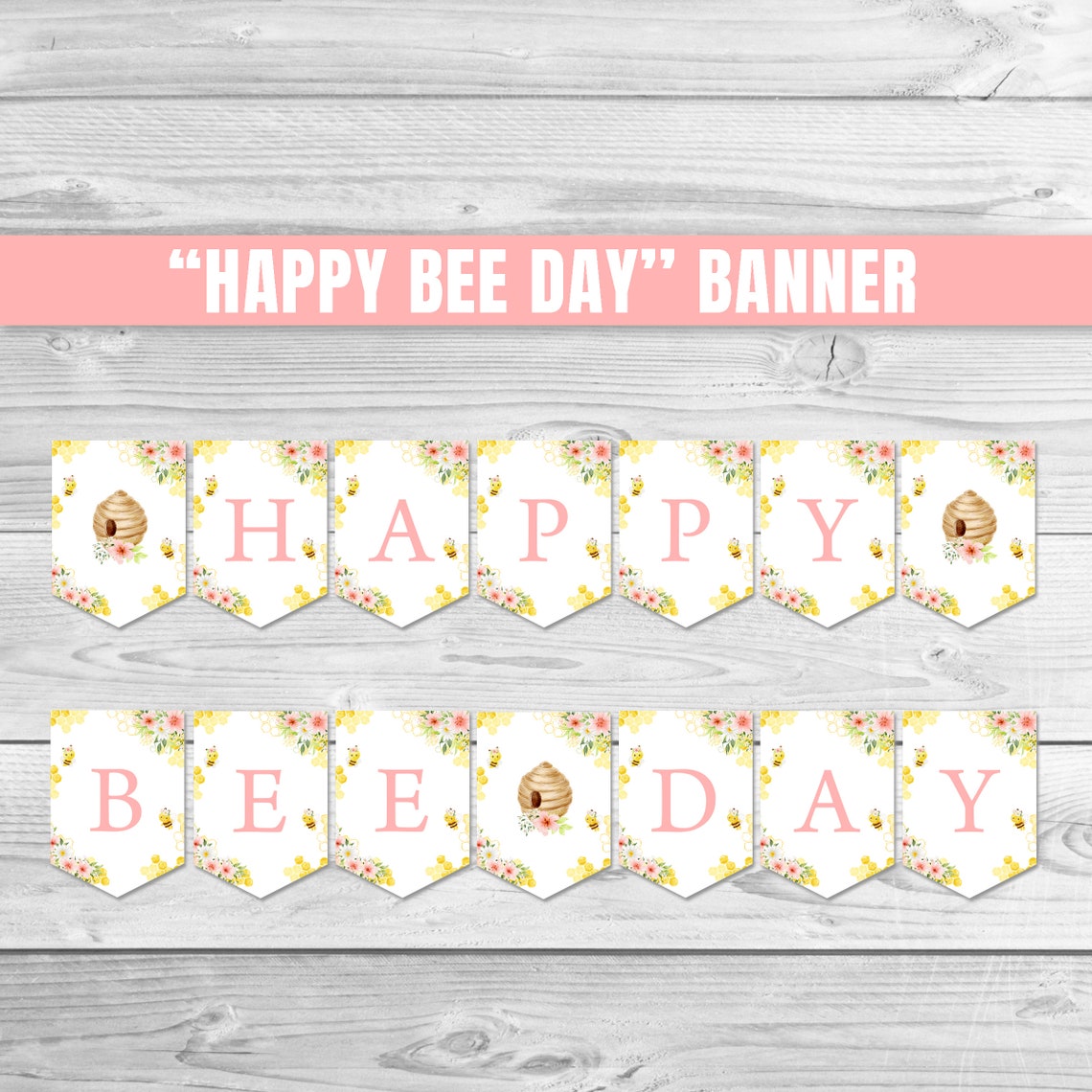 Bee Happy Bee Day Banner Bee 1st Birthday Banner Bee Birthday Banner ...