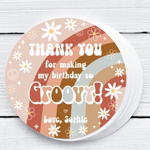 EDITABLE Groovy Birthday Favor Thank You Tag Groovy Birthday Favor Tag ...
