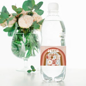 EDITABLE Groovy One Bottle Label Daisy Hippie 70's Retro Groovy ...