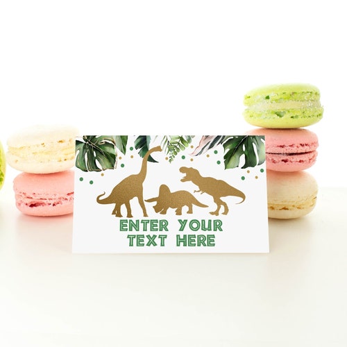 EDITABLE Dinosaur Food Cards T-rex Food Label Dinosaur Place - Etsy