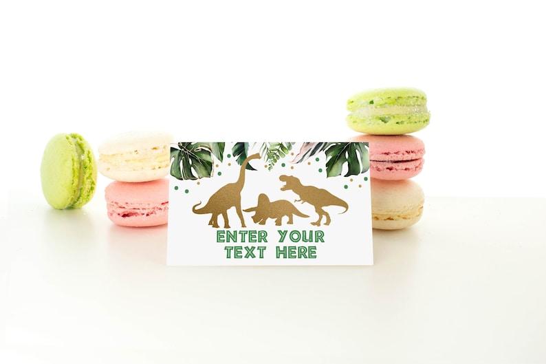 EDITABLE Dinosaur Food Cards T-rex Food Label Dinosaur Place - Etsy