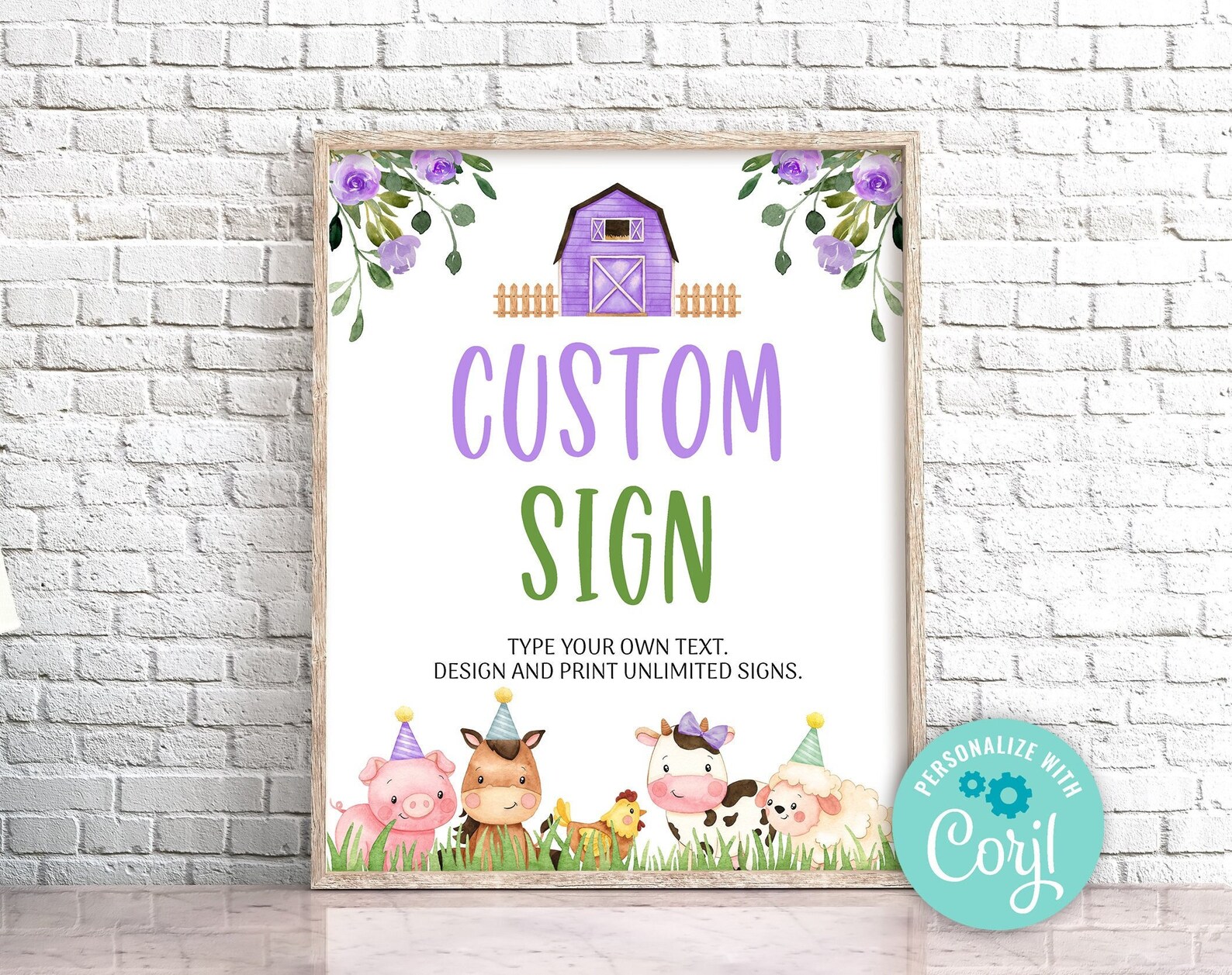 EDITABLE Farm Birthday Table Sign Custom Farm Animals Sign - Etsy