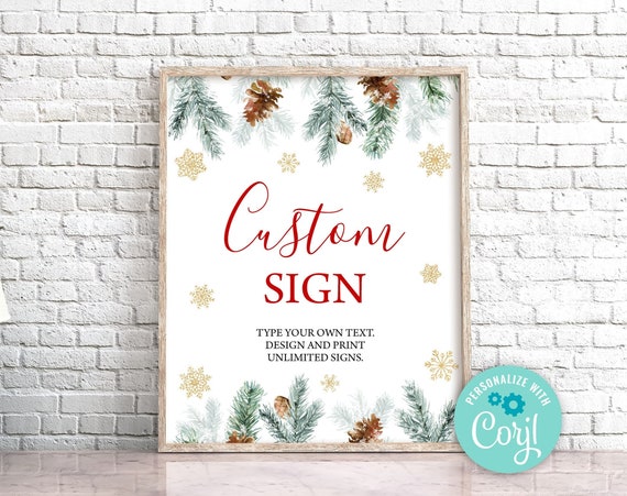 EDITABLE Christmas Custom Sign Winter Custom Sign Holiday Baby | Etsy