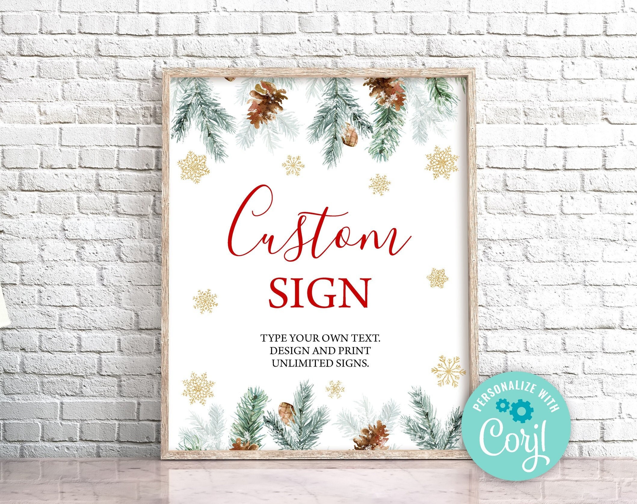 EDITABLE Christmas Custom Sign Winter Custom Sign Holiday Baby | Etsy