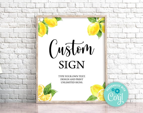 EDITABLE A Little Lemon is on the Way Custom Sign Lemon Custom - Etsy