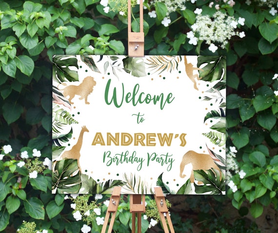 Editable WILD Animal Welcome Sign Instant Download Safari - Etsy