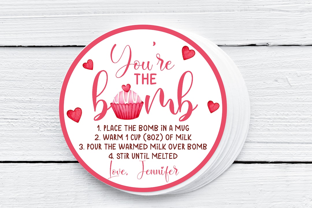 Valentine Hot Cocoa Bomb Tags, Hot Chocolate Bomb Instruction Tag ...