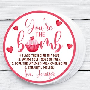 Valentine Hot Cocoa Bomb Tags, Hot Chocolate Bomb Instruction Tag ...