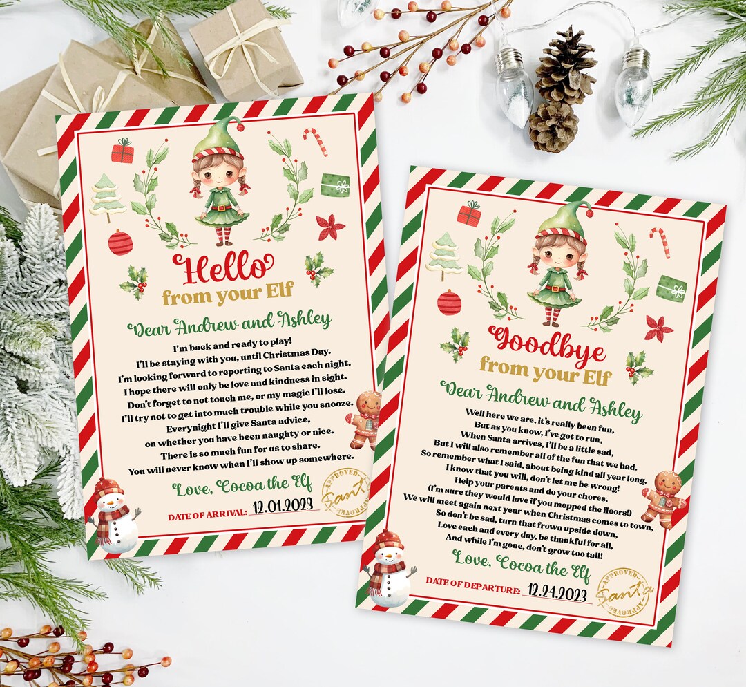 Editable Elf Letter Bundle Elf Letter Set Elf Arrival Letter Elf I'm ...