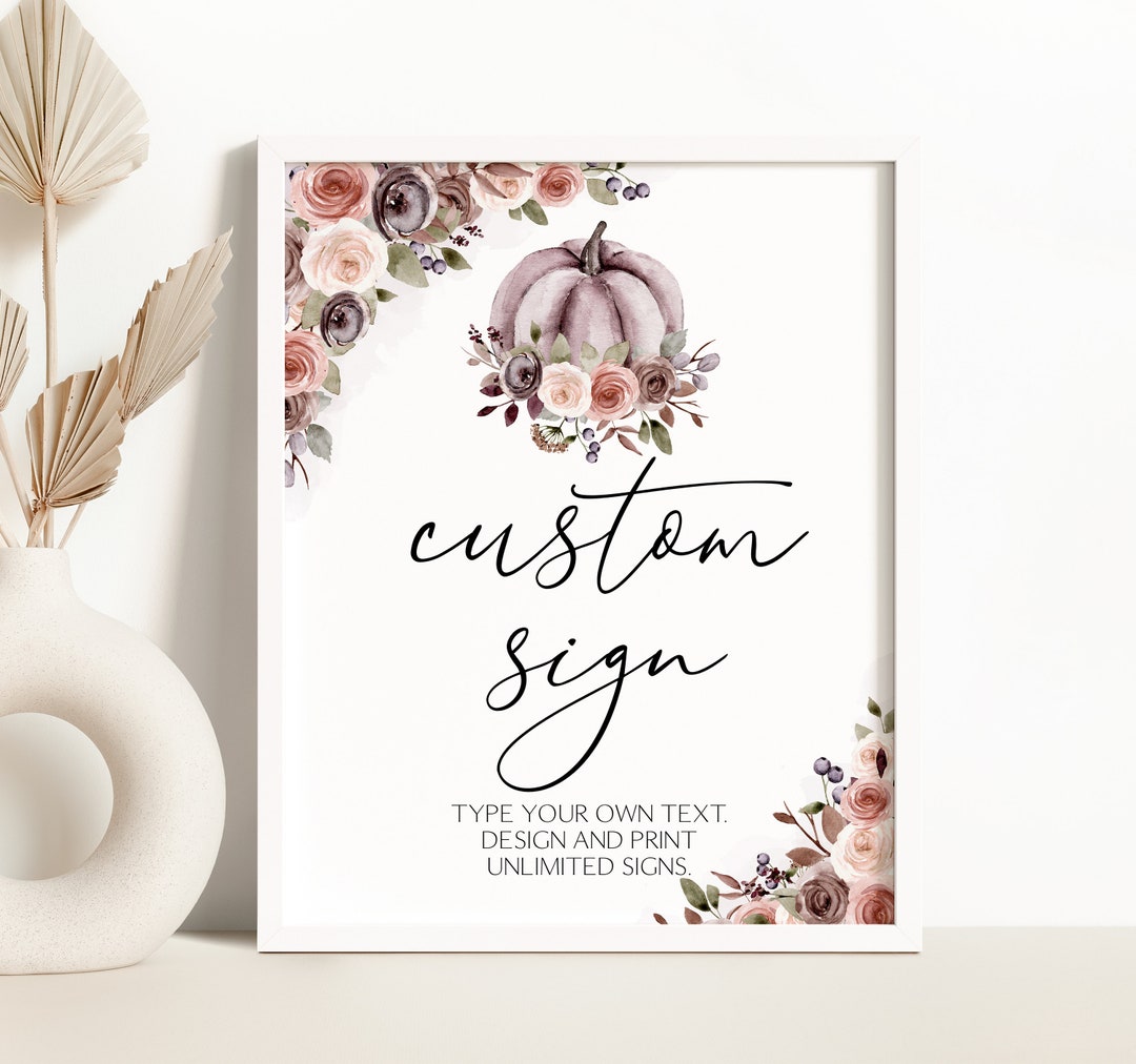 EDITABLE Fall Pumpkin Custom Sign Rustic Pumpkin Custom Sign Autumn ...