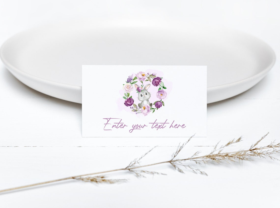 EDITABLE Bunny Tent Card Some Bunny Food Tags Easter Food Labels Floral ...