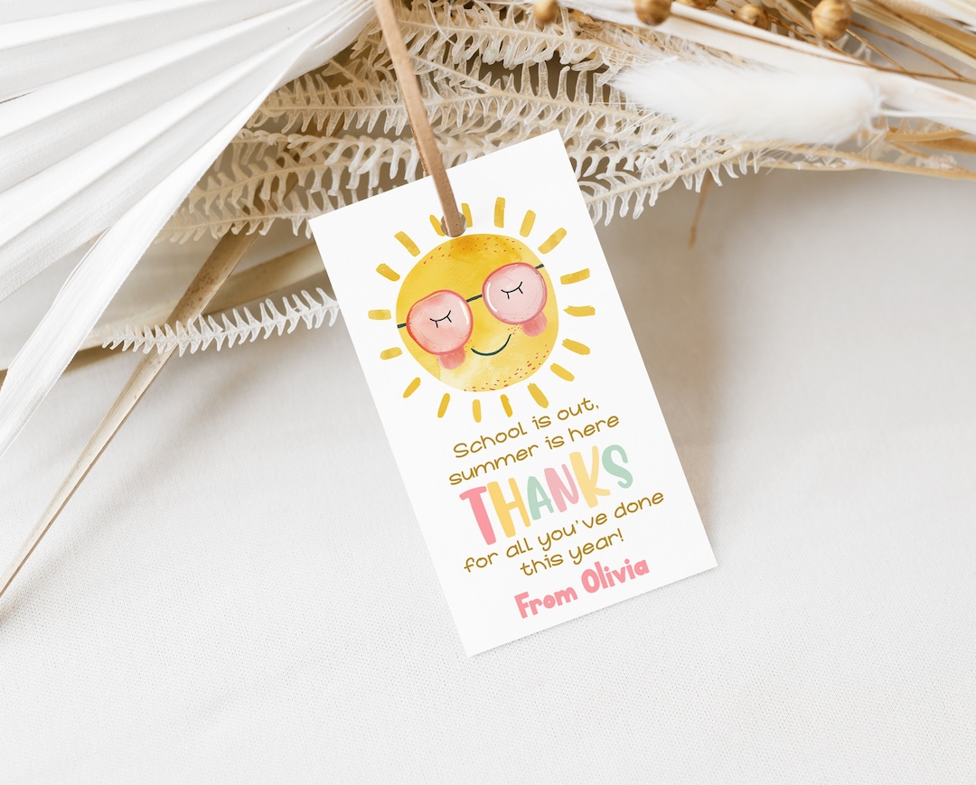 End of School Year Teacher Tag Editable Teacher Appreciation Gift Tag ...