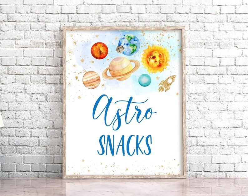 Astro Snacks Space Party Sign Outer Space Astro Snacks Sign - Etsy
