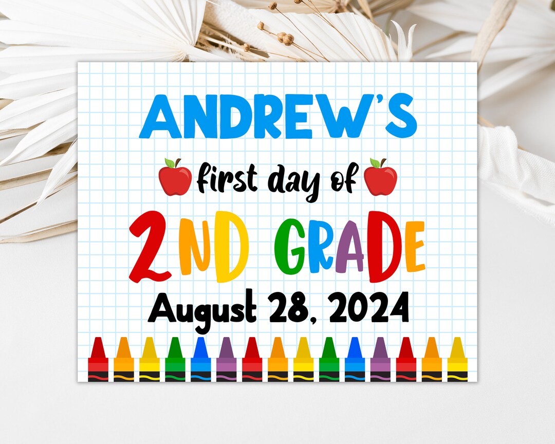 Editable First Day of 2nd Grade Sign First Day of School Sign School ...