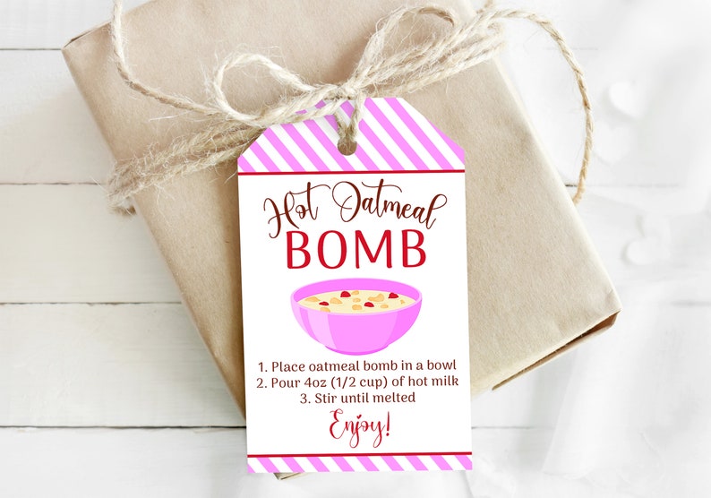 Editable Hot Oatmeal Bomb Tags Hot Oatmeal Bomb Instructions - Etsy