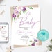 EDITABLE Purple Floral Baby Shower Set, Lilac Baby Shower Invitation ...
